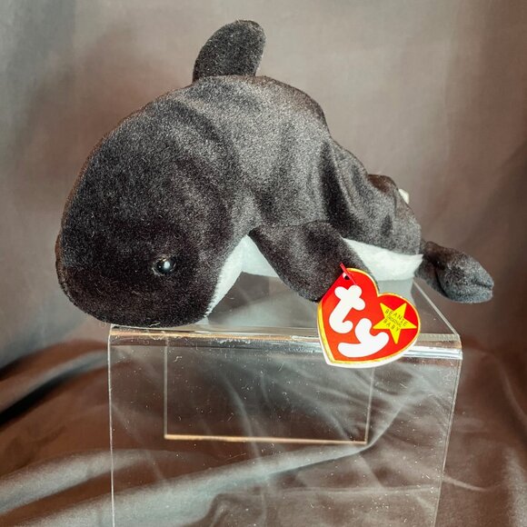Ty | Other | Rare Ty Original Beanie Baby Waves The Orca Whale 996 ...